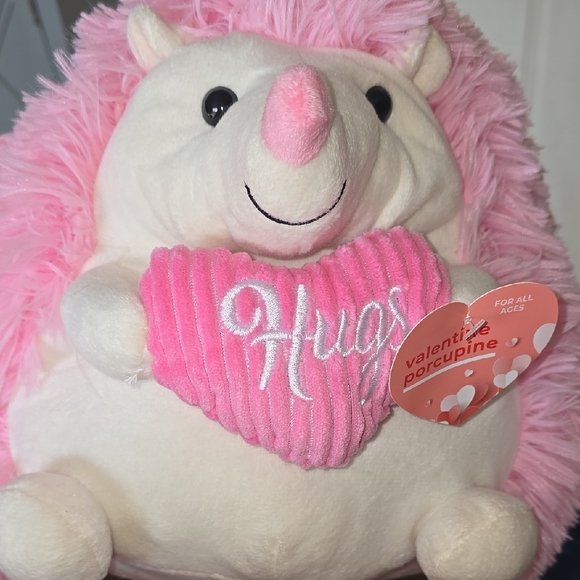 Toys | New Pink And White Plush Porcupine With Heart | Poshmark